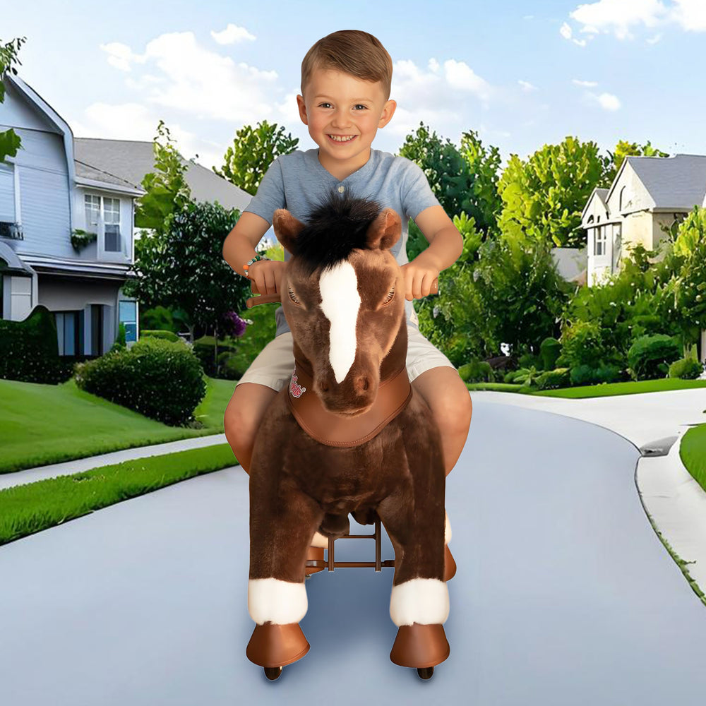 Chocolate Brown Horse Rideable Toy for Toddler | Model Y | PonyCycle ...